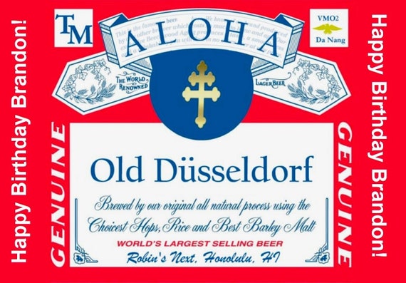 Magnum PI Old Dusseldorf Beer Label | Etsy