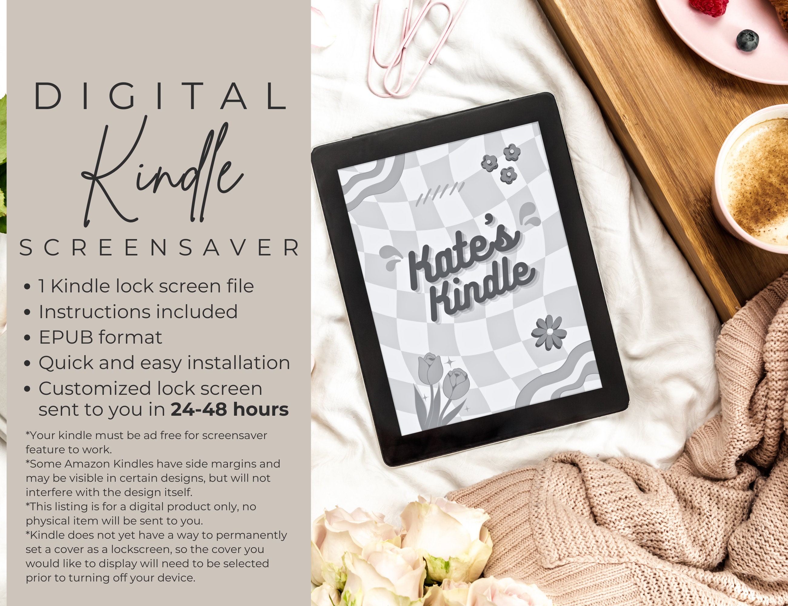 CUSTOM Kindle Lock Screen, Full Screen Kindle Screensaver, Kindle Cover ...