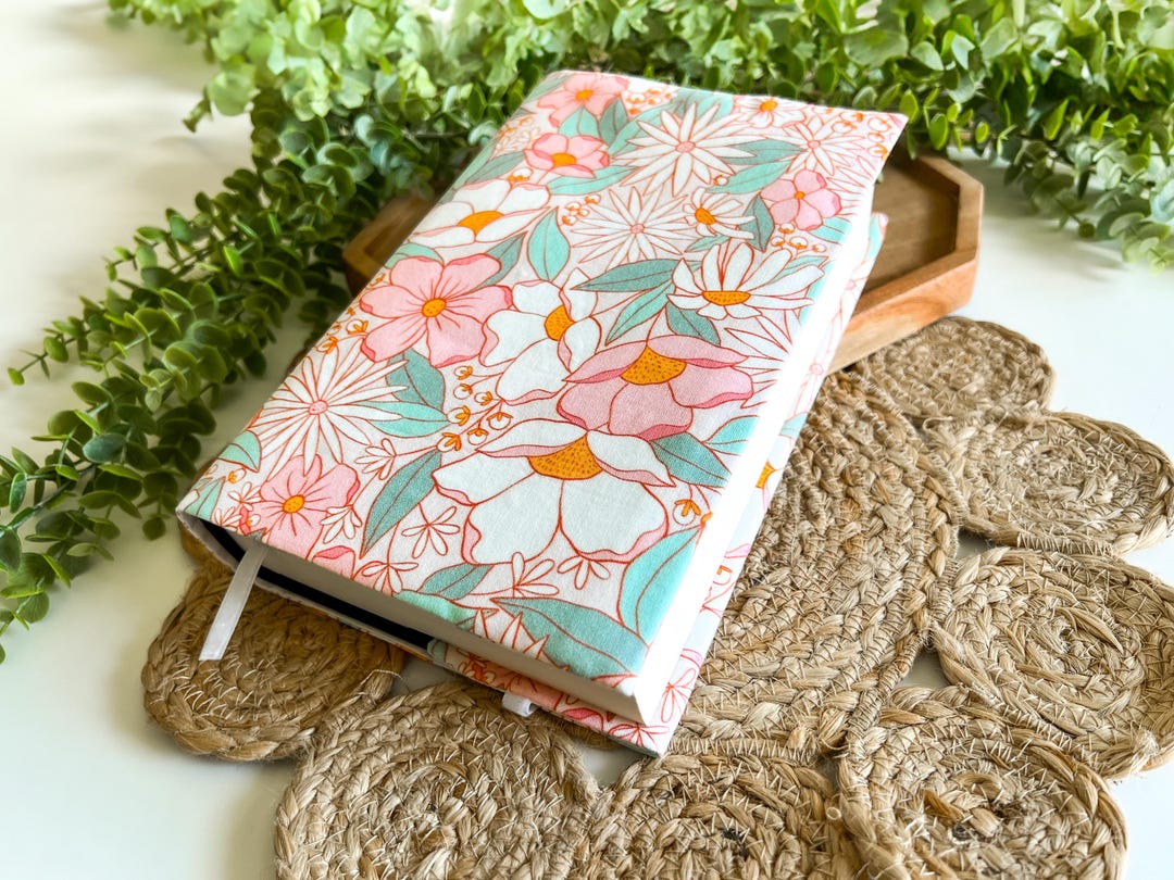 Boho Pink Floral Adjustable Book Cover, Book Sleeve, Book Accessories ...