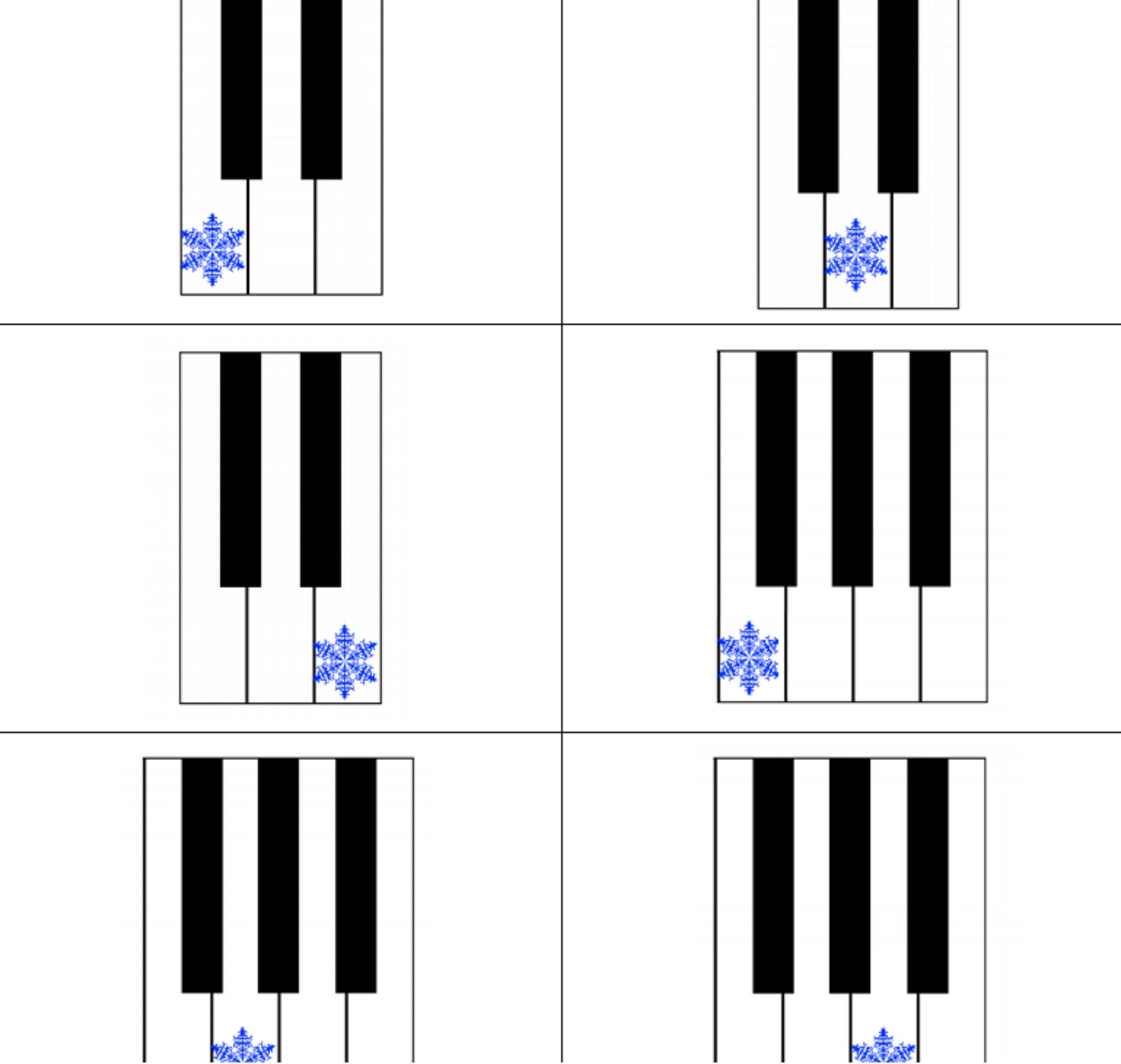 Double Sided Treble and Bass Clef Notes, Piano Keyboard Flashcards ...