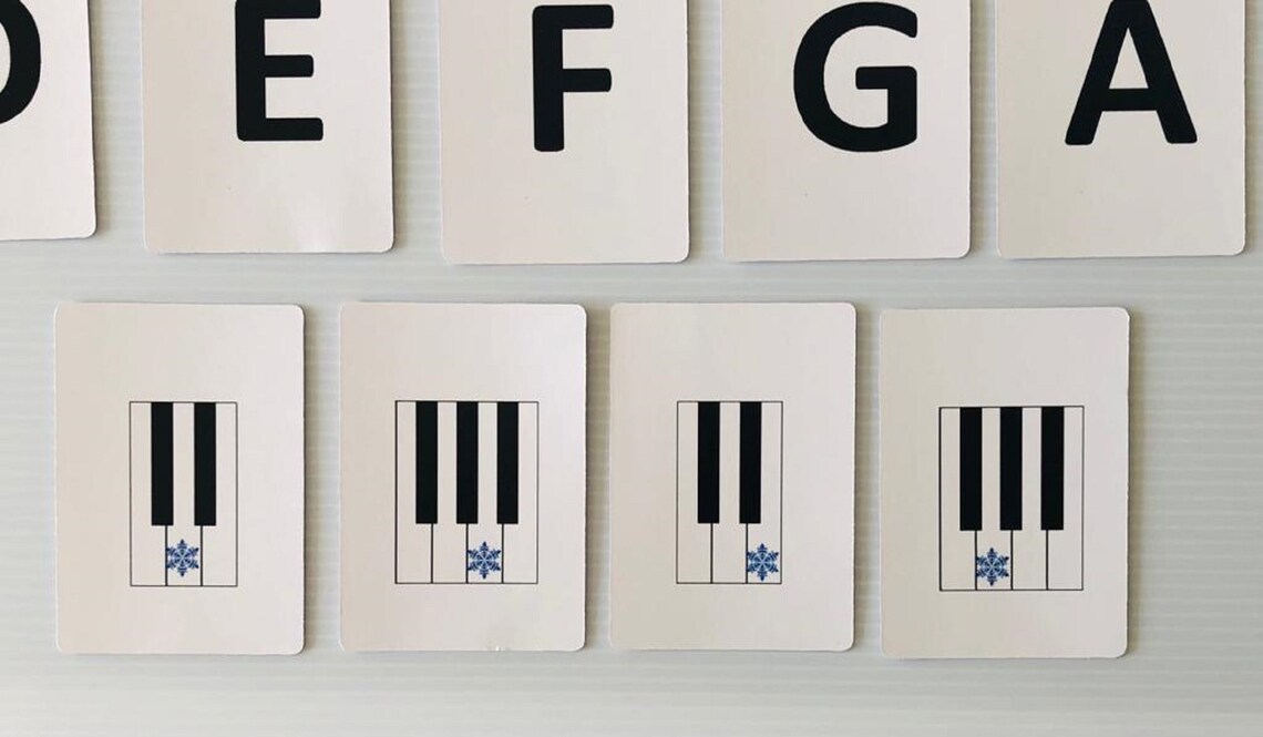 Treble Clef Note (only), Piano Keyboard Flashcards (DIGITAL PDF FILE ...