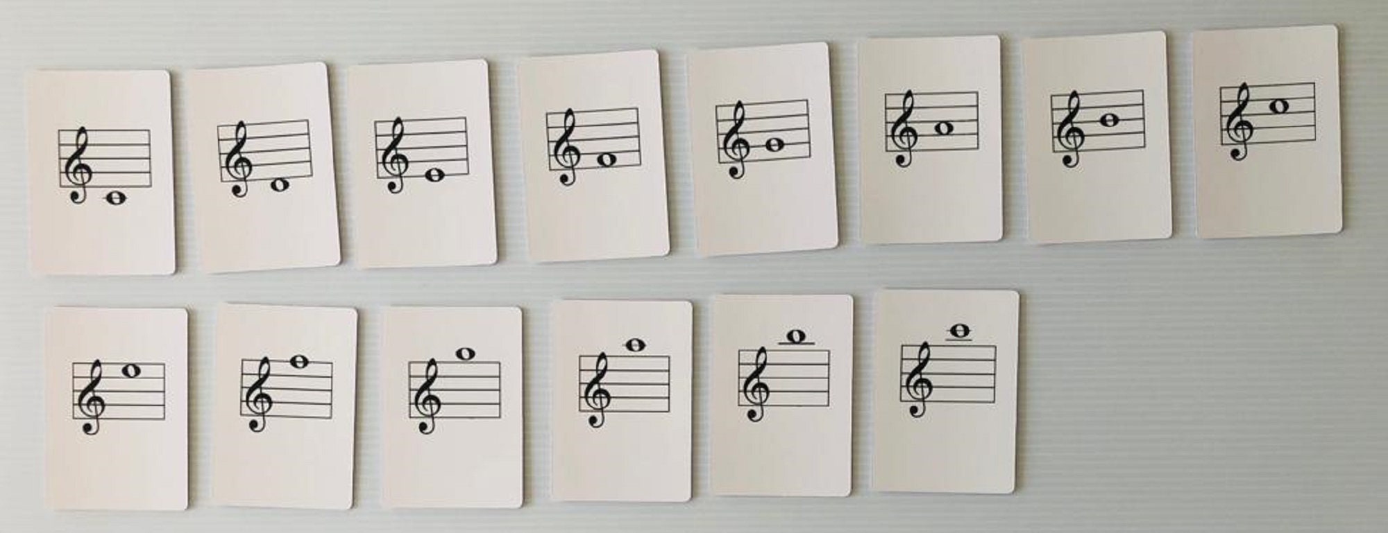 Treble Clef Note (only), Piano Keyboard Flashcards (DIGITAL PDF FILE ...