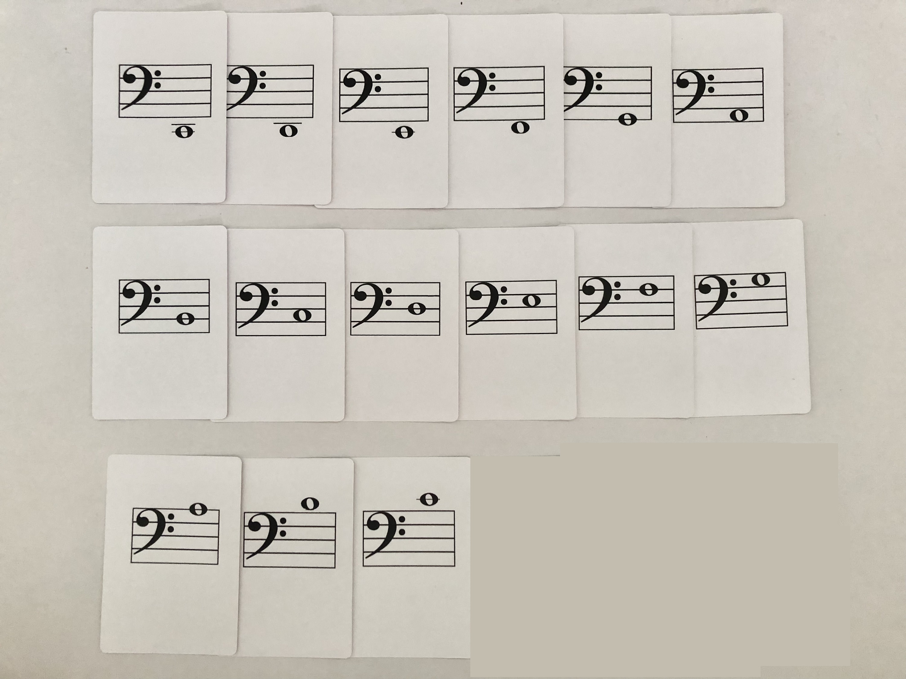 Double Sided Treble and Bass Clef Notes, Piano Keyboard Flashcards ...