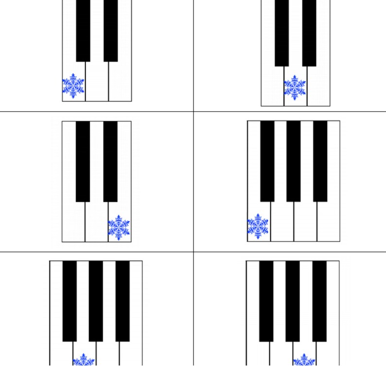 Treble Clef Note (only), Piano Keyboard Flashcards (DIGITAL PDF FILE ...