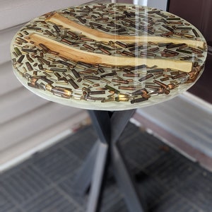 Bullets Table Living Room Wood Resin Table Class Coffee Side End Table ...