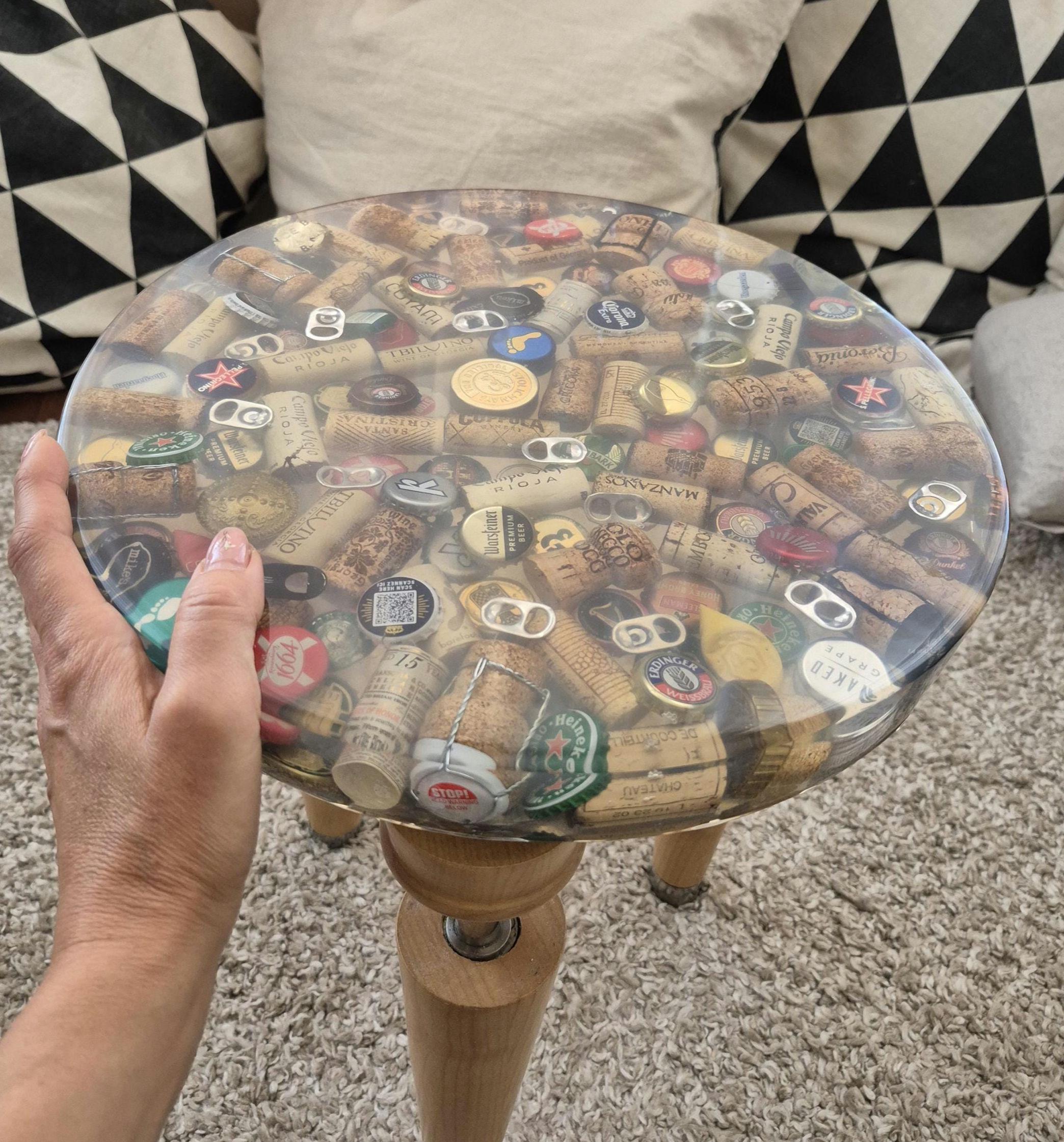 Clear Coffee Table Side Resin Epoxy Round Table Living Room Bedroom ...