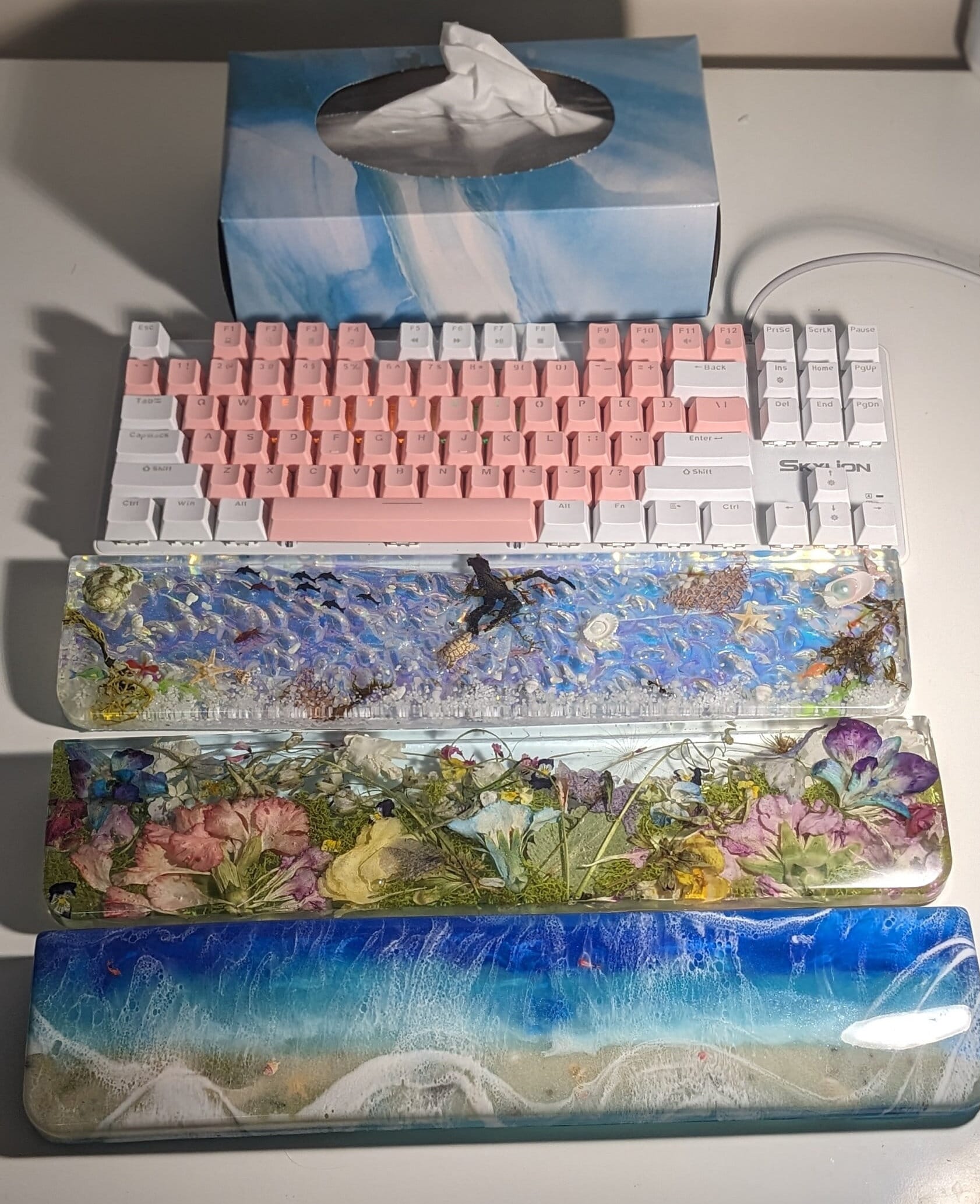 Keyboard Wrist Rests Gift Ideas Home Décor Dry Flowers Resin Ocean ...