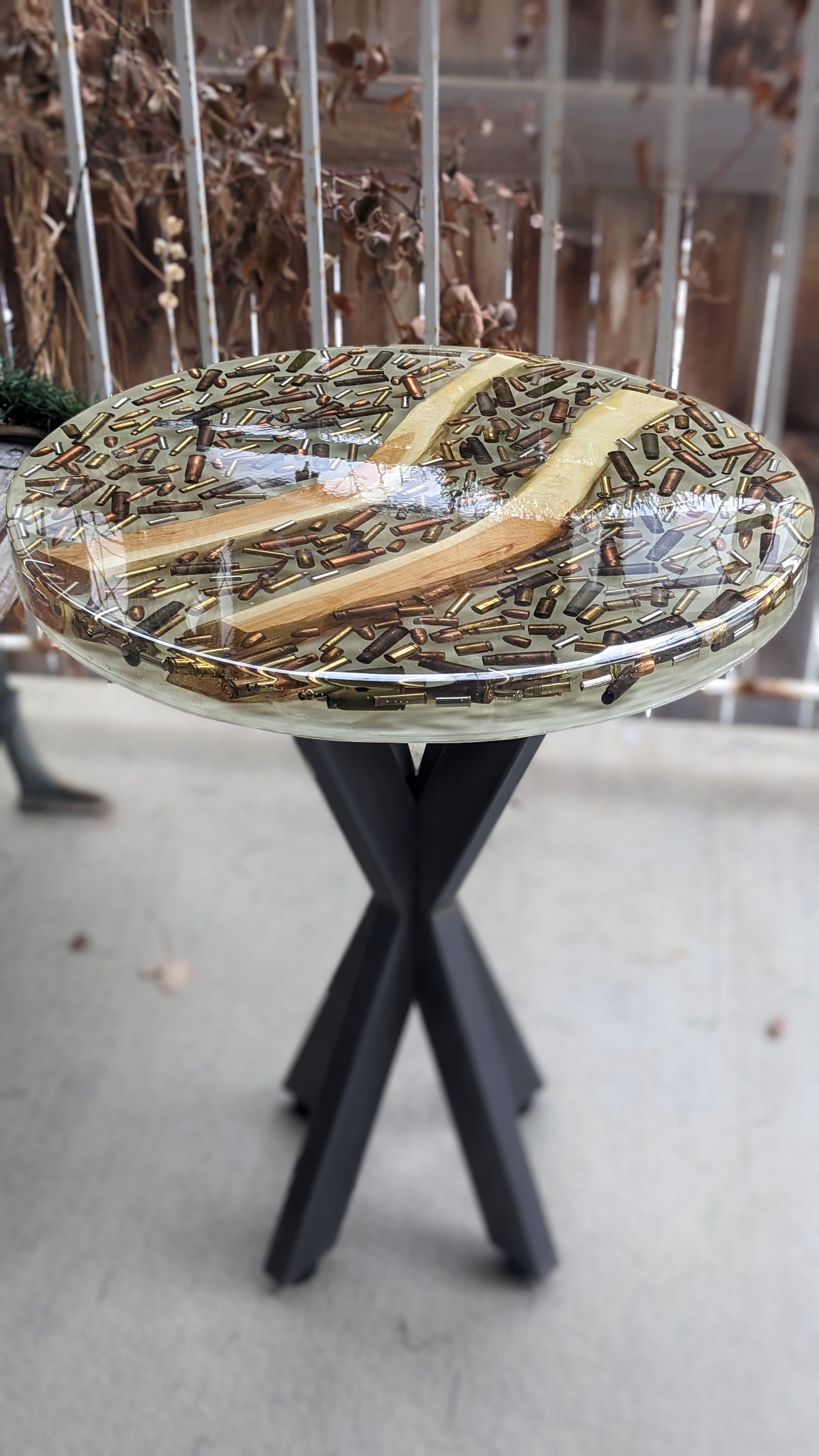 Bullets Table Living Room Wood Resin Table Class Coffee Side End Table ...