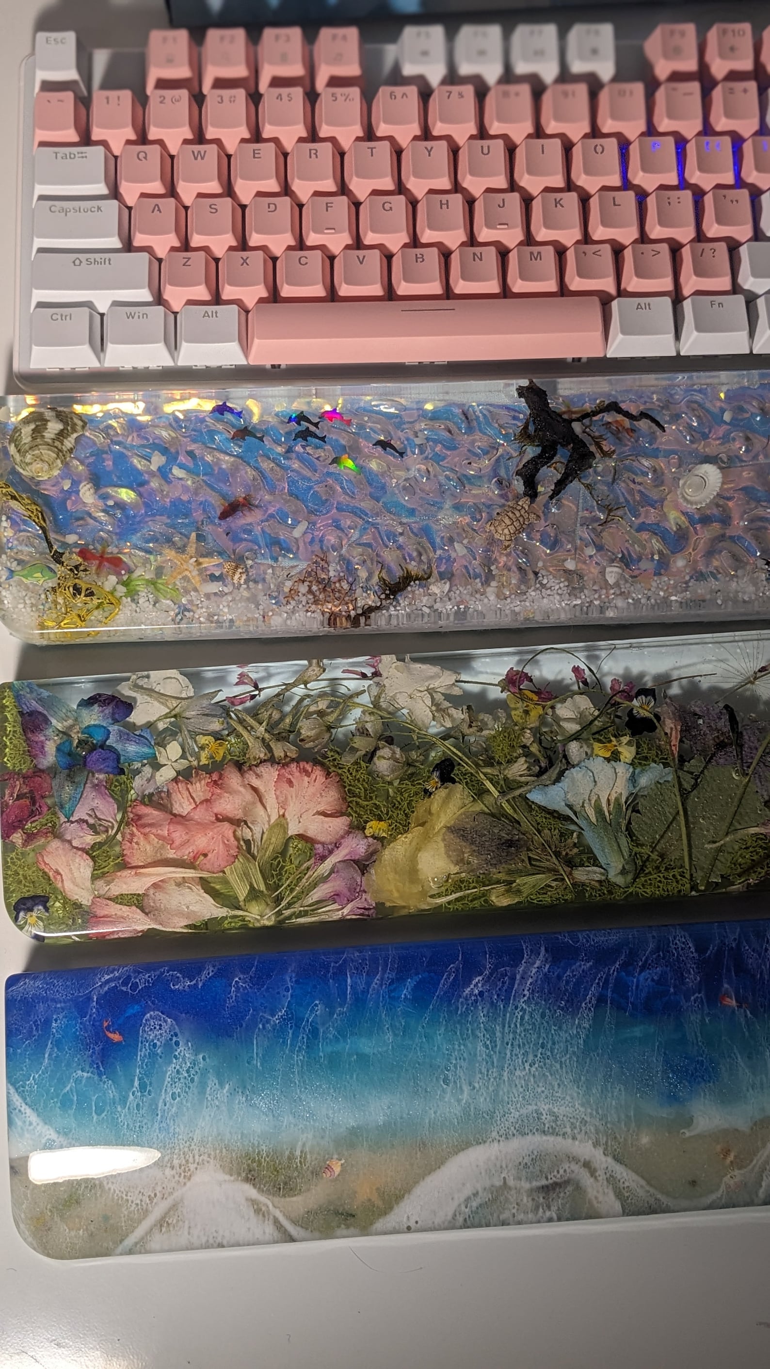 Keyboard Wrist Rests Gift Ideas Home Décor Dry Flowers Resin Ocean ...