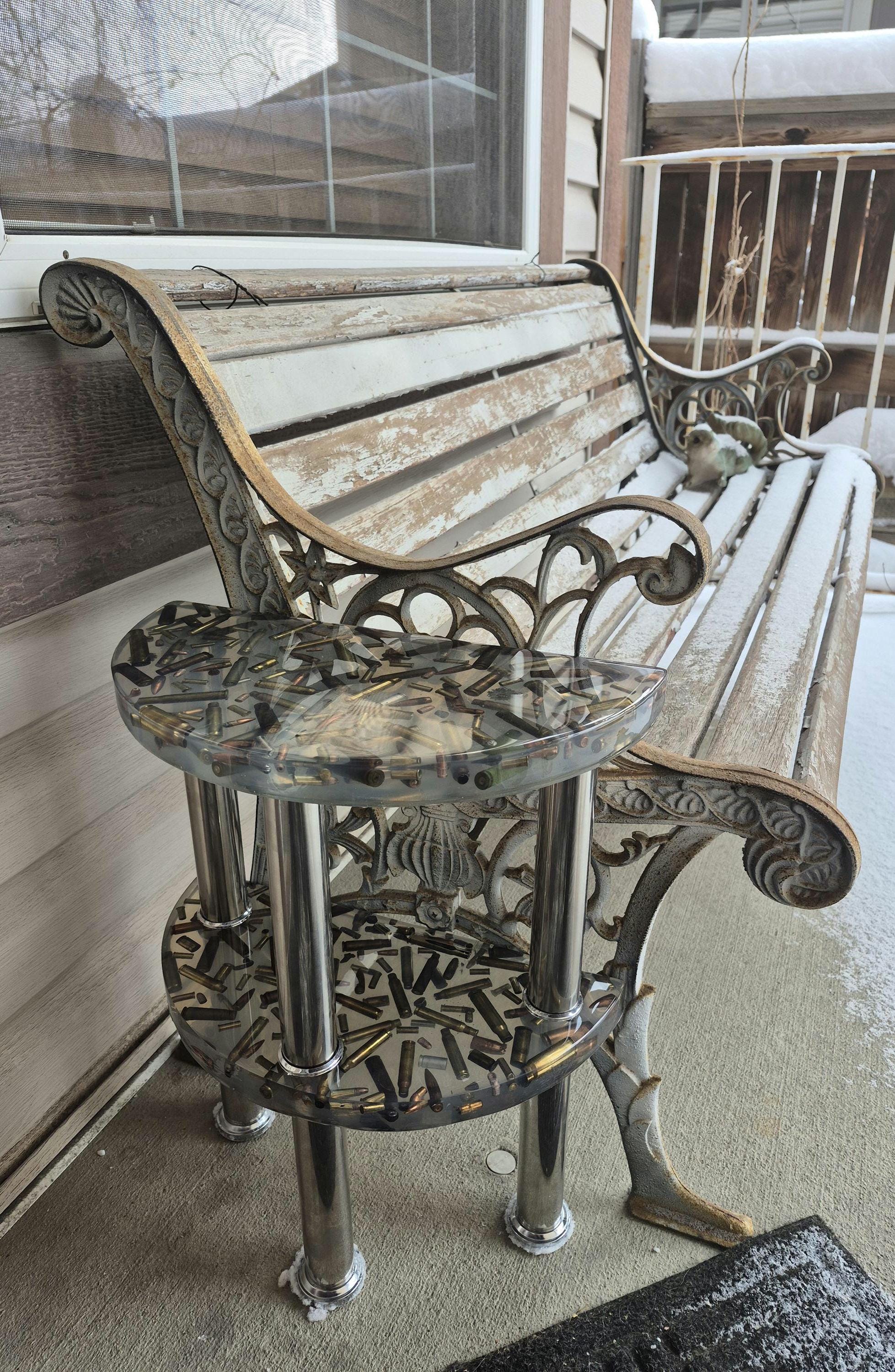 Bullets Table Living Room Wood Resin Table Class Coffee Side End Table ...