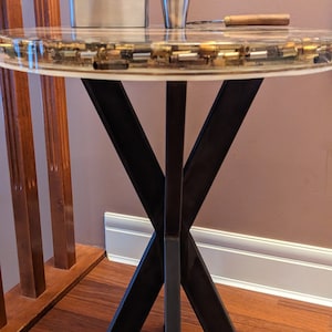 Bullets Table Living Room Wood Resin Table Class Coffee Side End Table ...