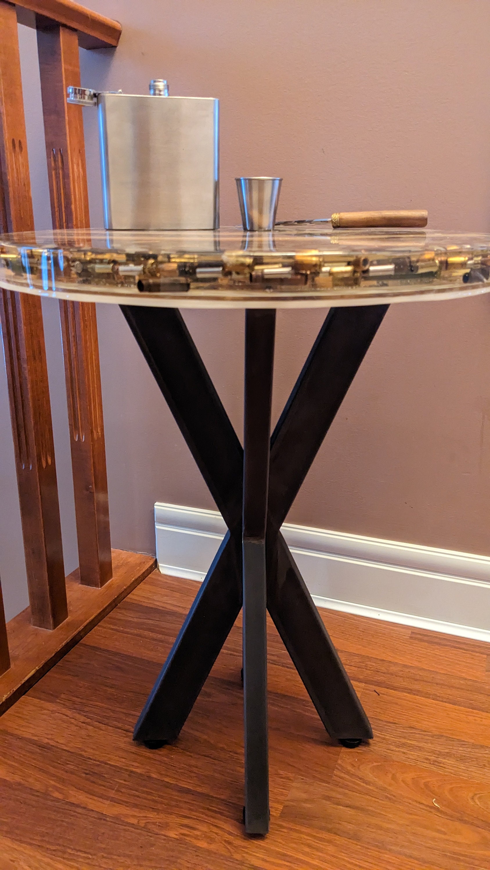 Bullets Table Living Room Wood Resin Table Class Coffee Side End Table ...