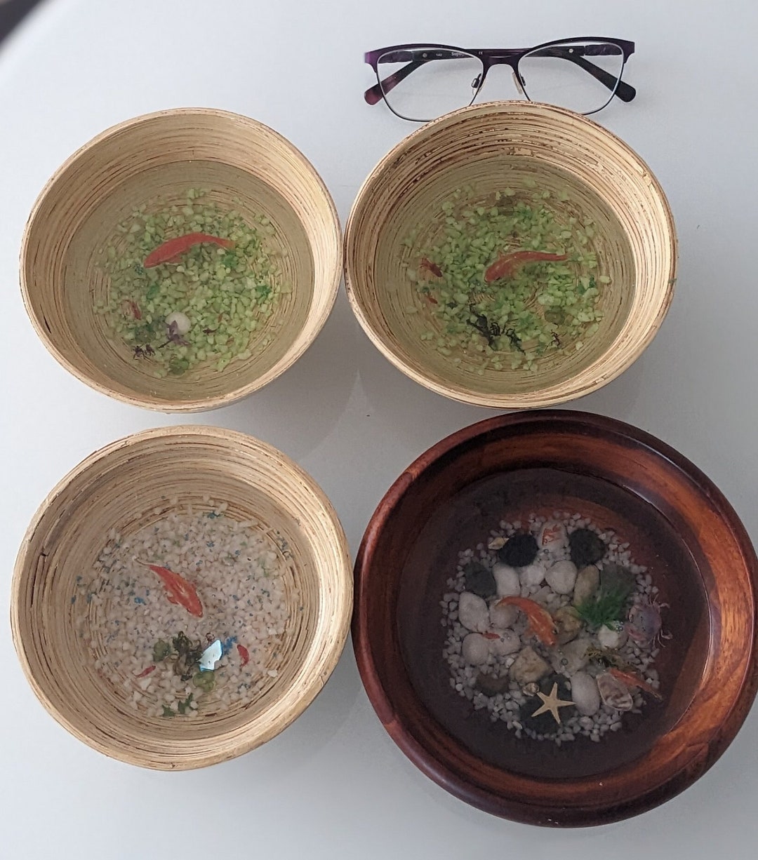 3D Koi Fish Resin Pond Dish Stereoscopic White Koi Goldfish Resin Art ...