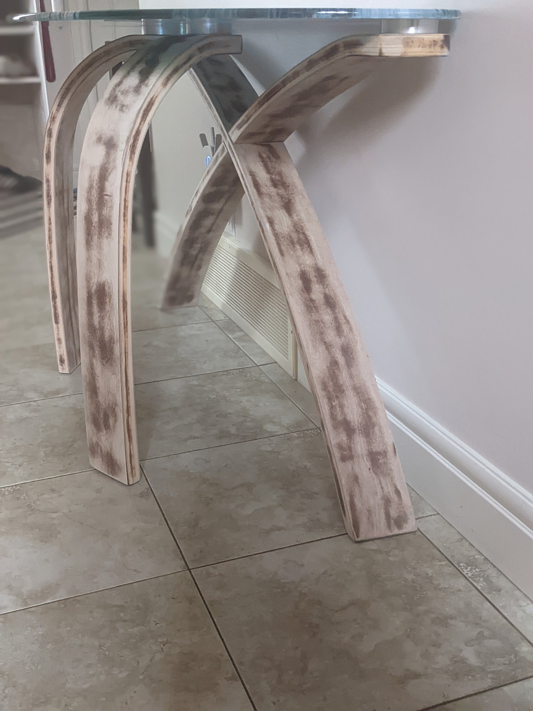 Side Resin Ocean Table Tempered Glass Epoxy Table Bathroom Decor Glass ...