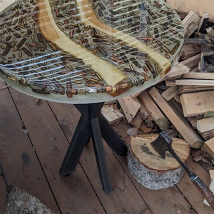 Bullets Table Living Room Wood Resin Table Class Coffee Side End Table ...