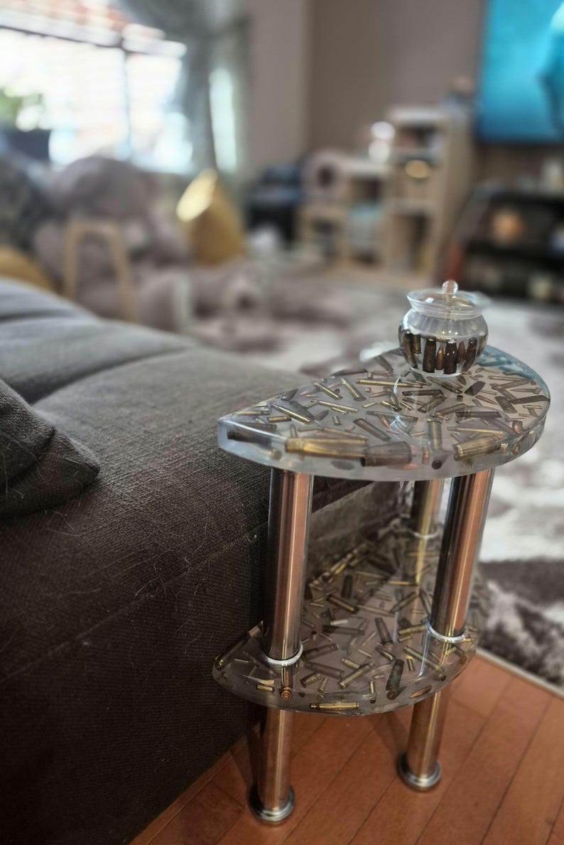 Bullets Table Living Room Wood Resin Table Class Coffee Side End Table ...