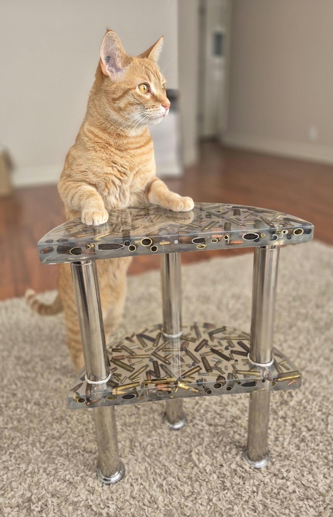 Bullets Table Living Room Wood Resin Table Class Coffee Side End Table ...