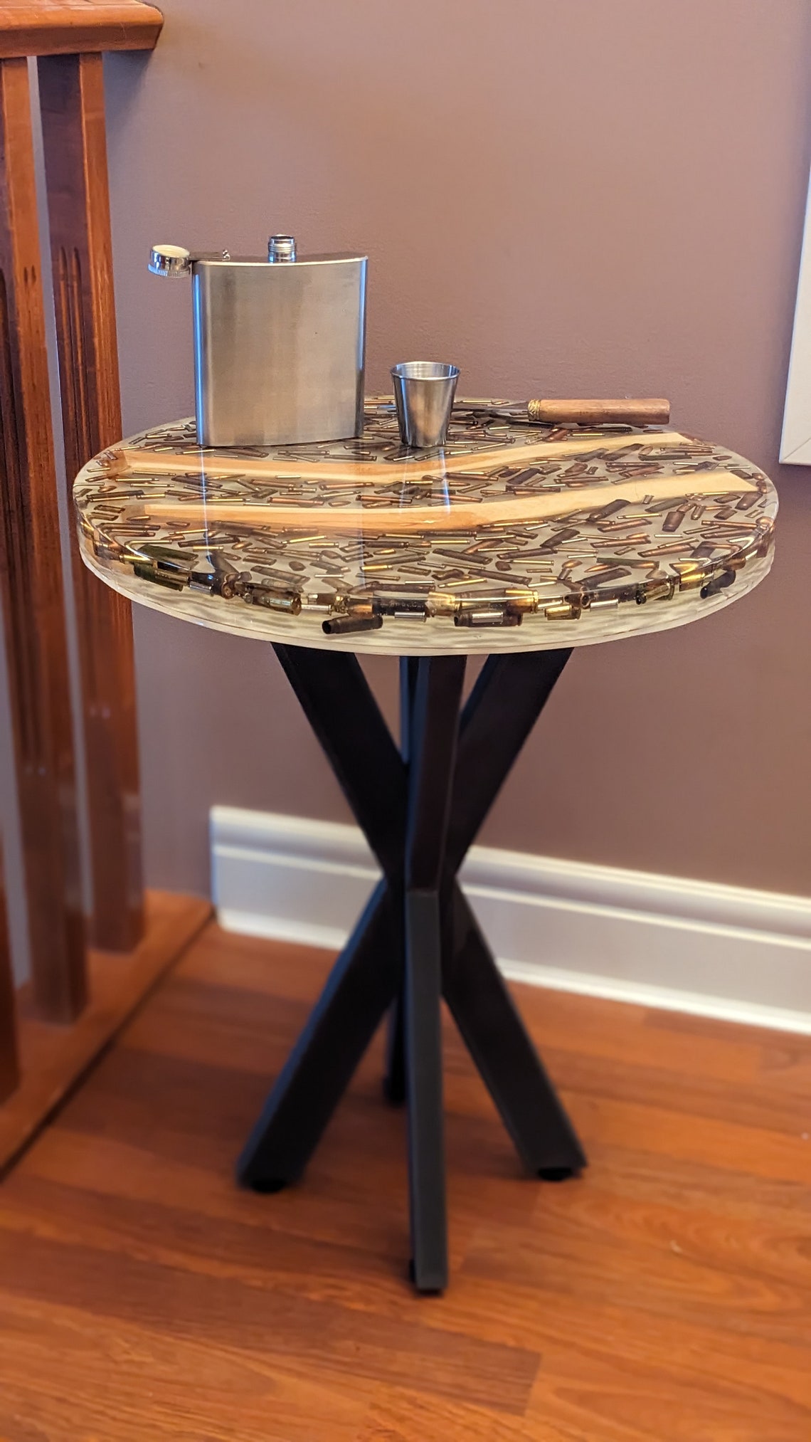 Bullets Table Living Room Wood Resin Table Class Coffee Side End Table ...