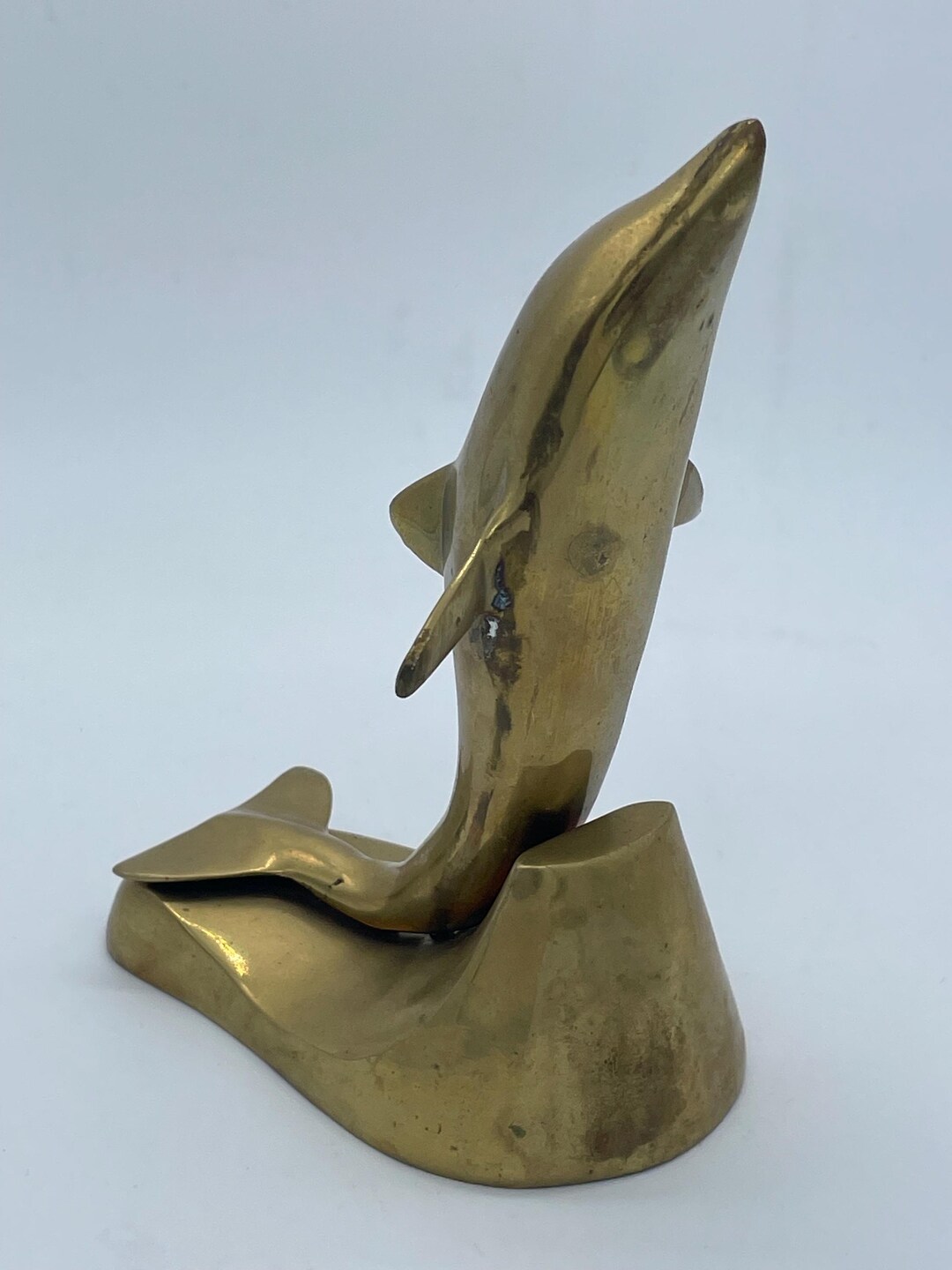Vintage Brass Single Dolphin Sculpture MCM Retro Decor - Etsy