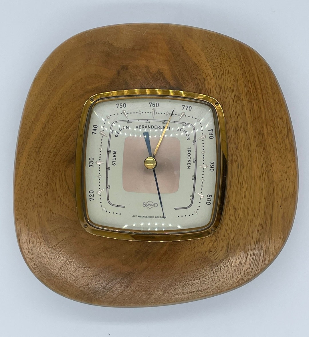 Vintage German Barometer MCM Sundo Wood Mounted - Etsy