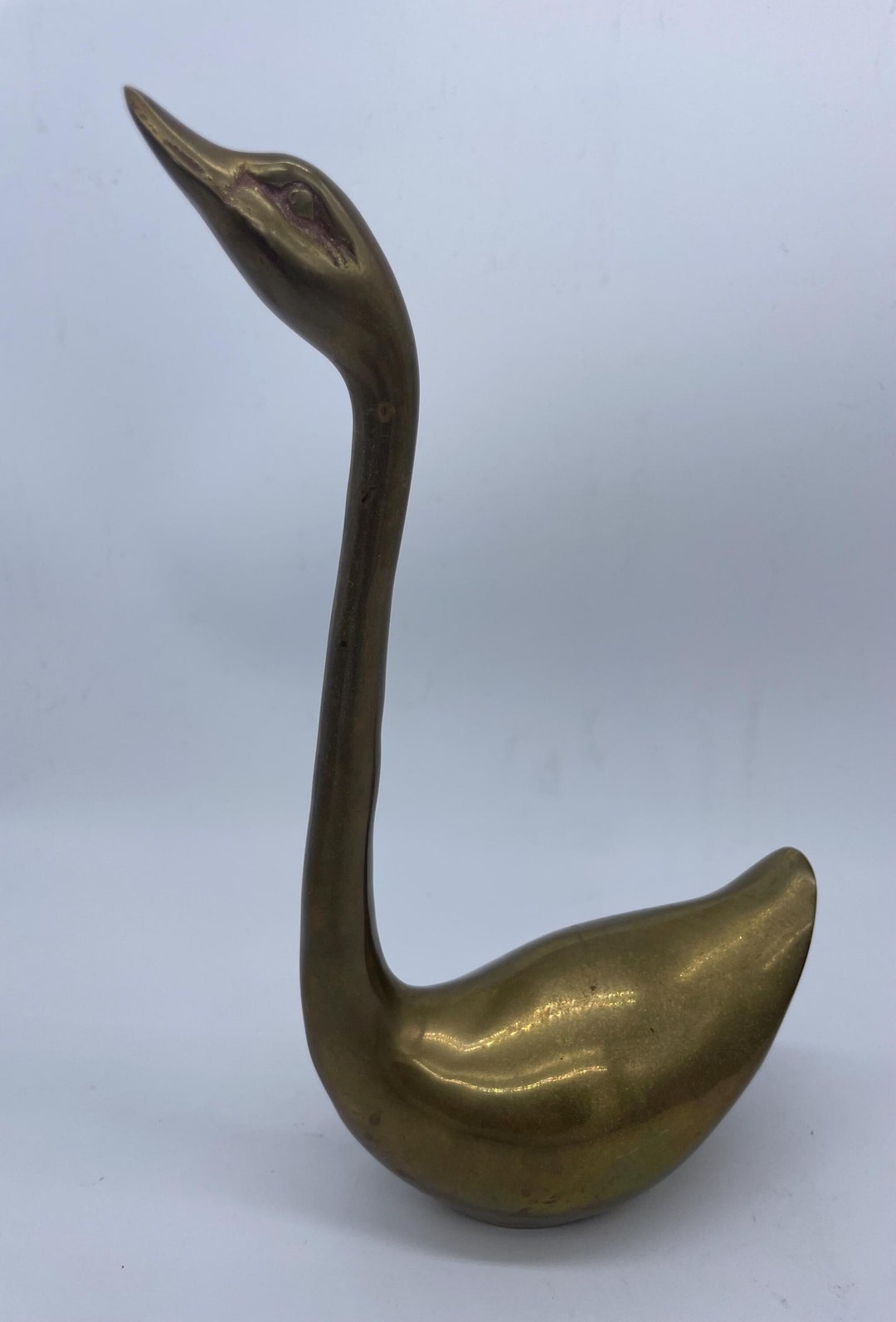 Vintage MCM Brass Swan 9 Tall - Etsy