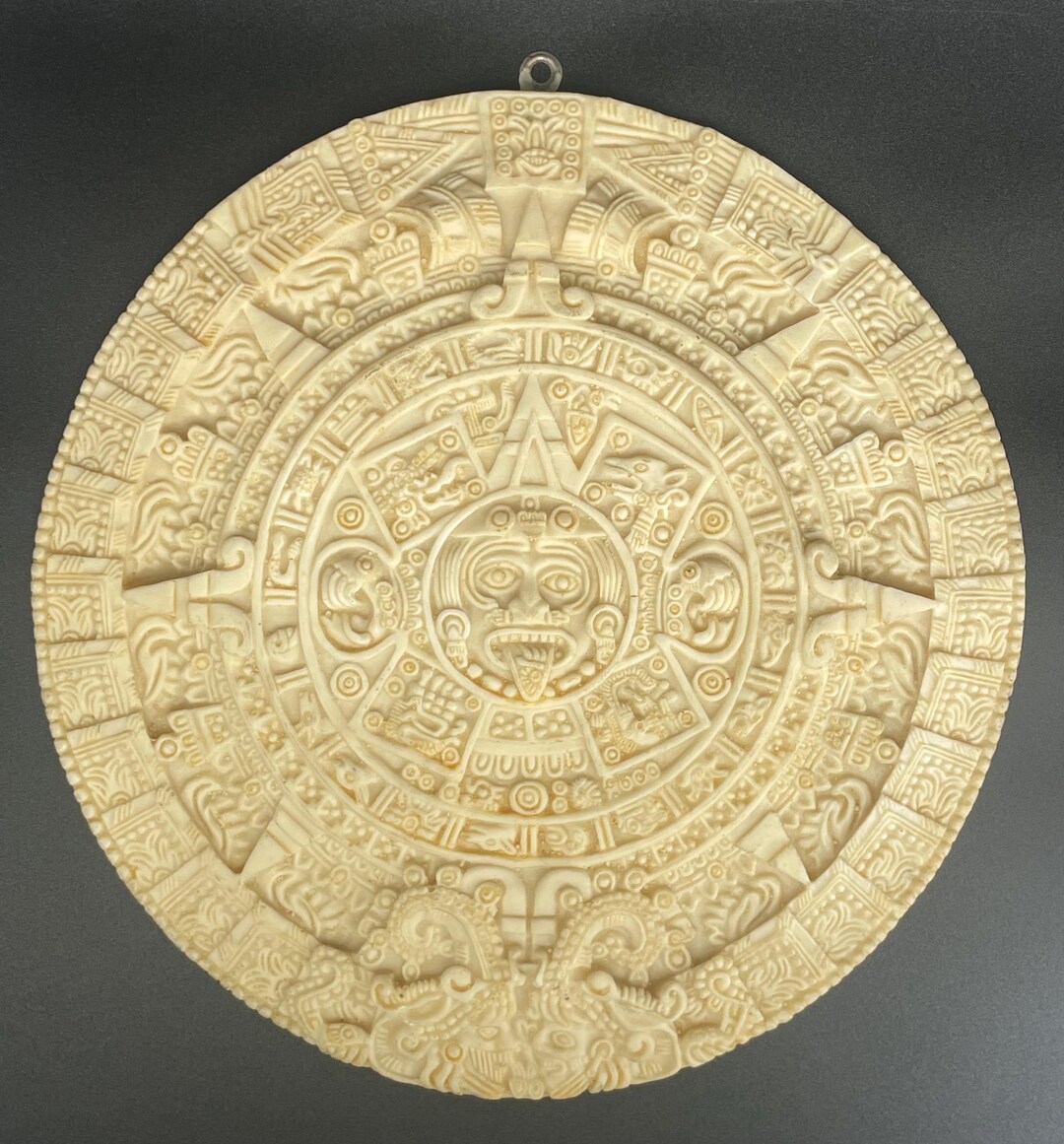 Vintage Resin Aztec Calendar Wall Plaque 12" White - Etsy