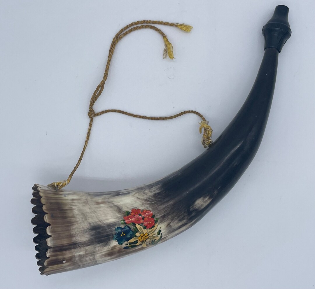 Vintage Antique Large Cow Bull Steer Horn Bugle/trumpet Hunting Western ...