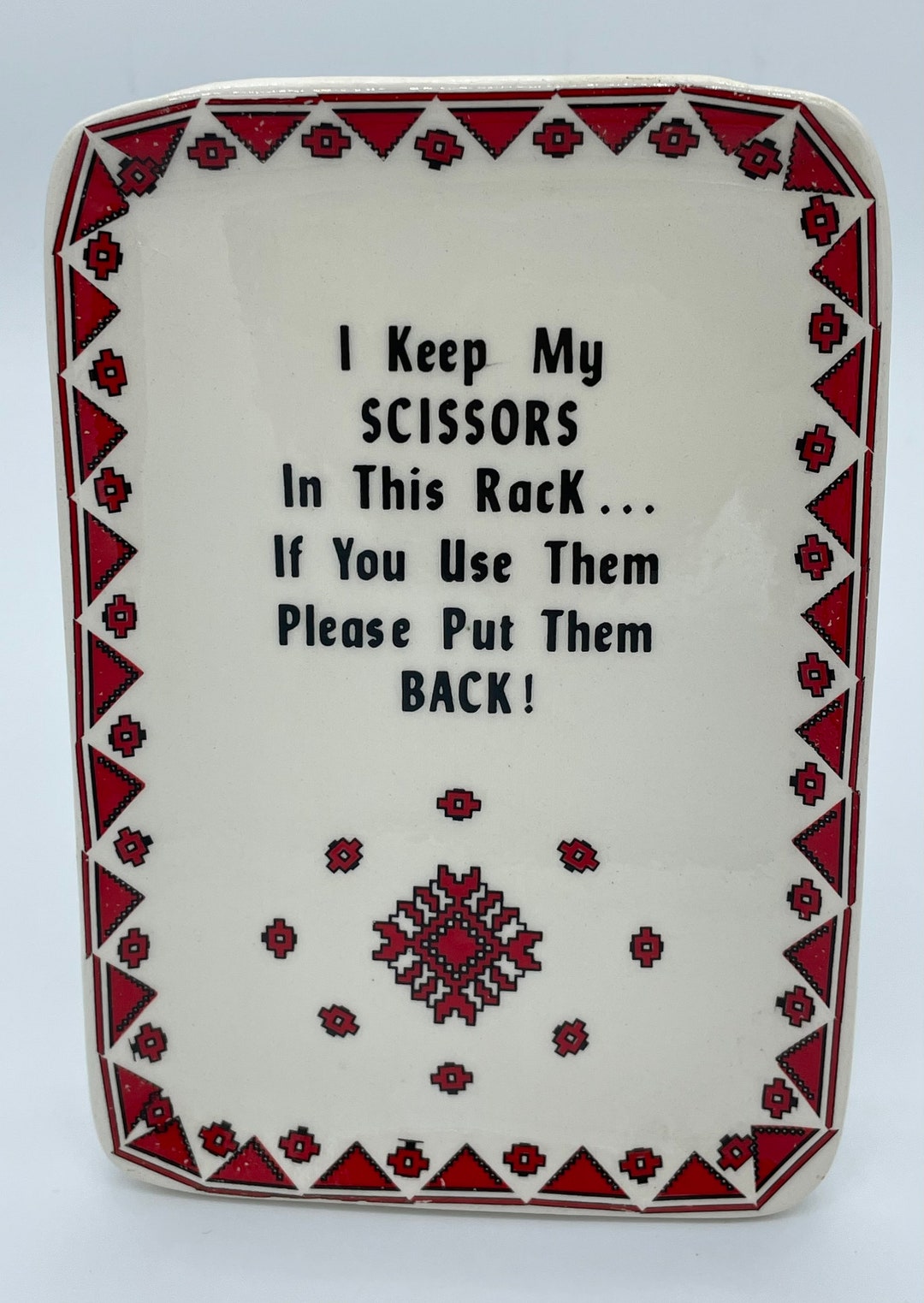 Vintage Ceramic Scissors Rack Wall Mounted Pocket Craft Sewing Room - Etsy