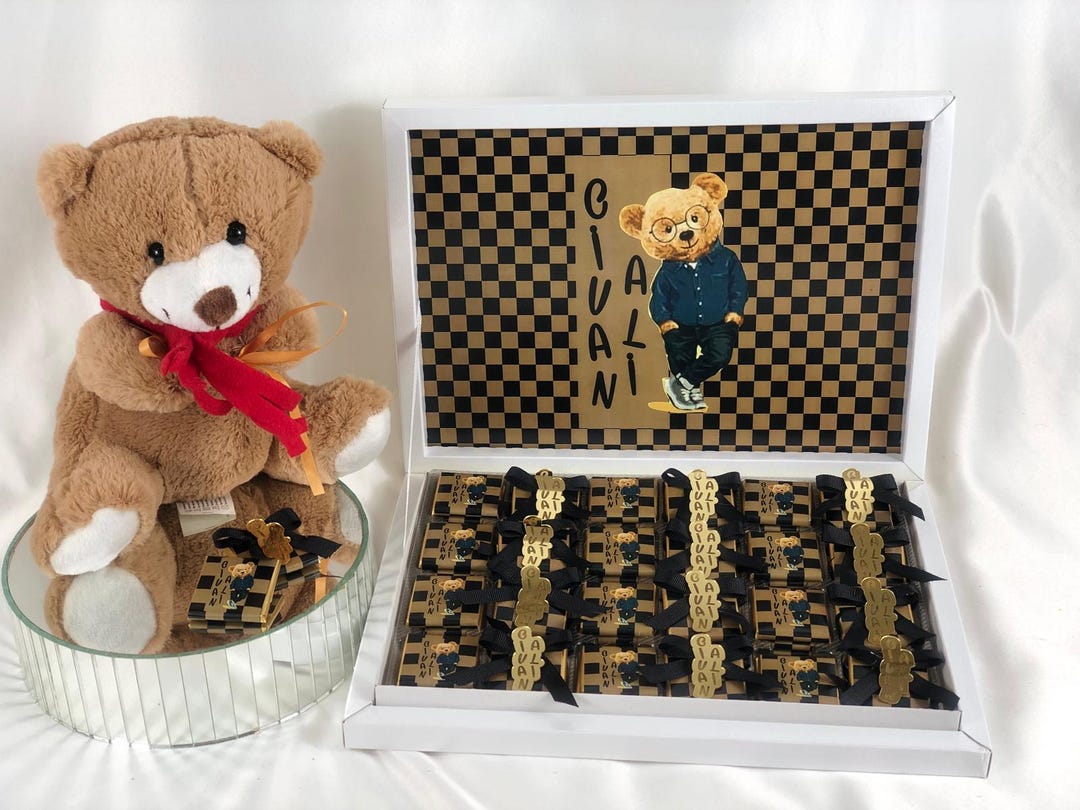 Teddy Bear Chocolate Box, Party Favors, Birthday Chocolate, Chocolate ...