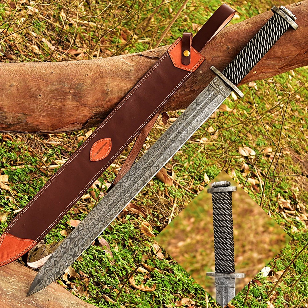 Sword Battle Ready Medieval Swords' Damascus Steel 35'inches Razor ...