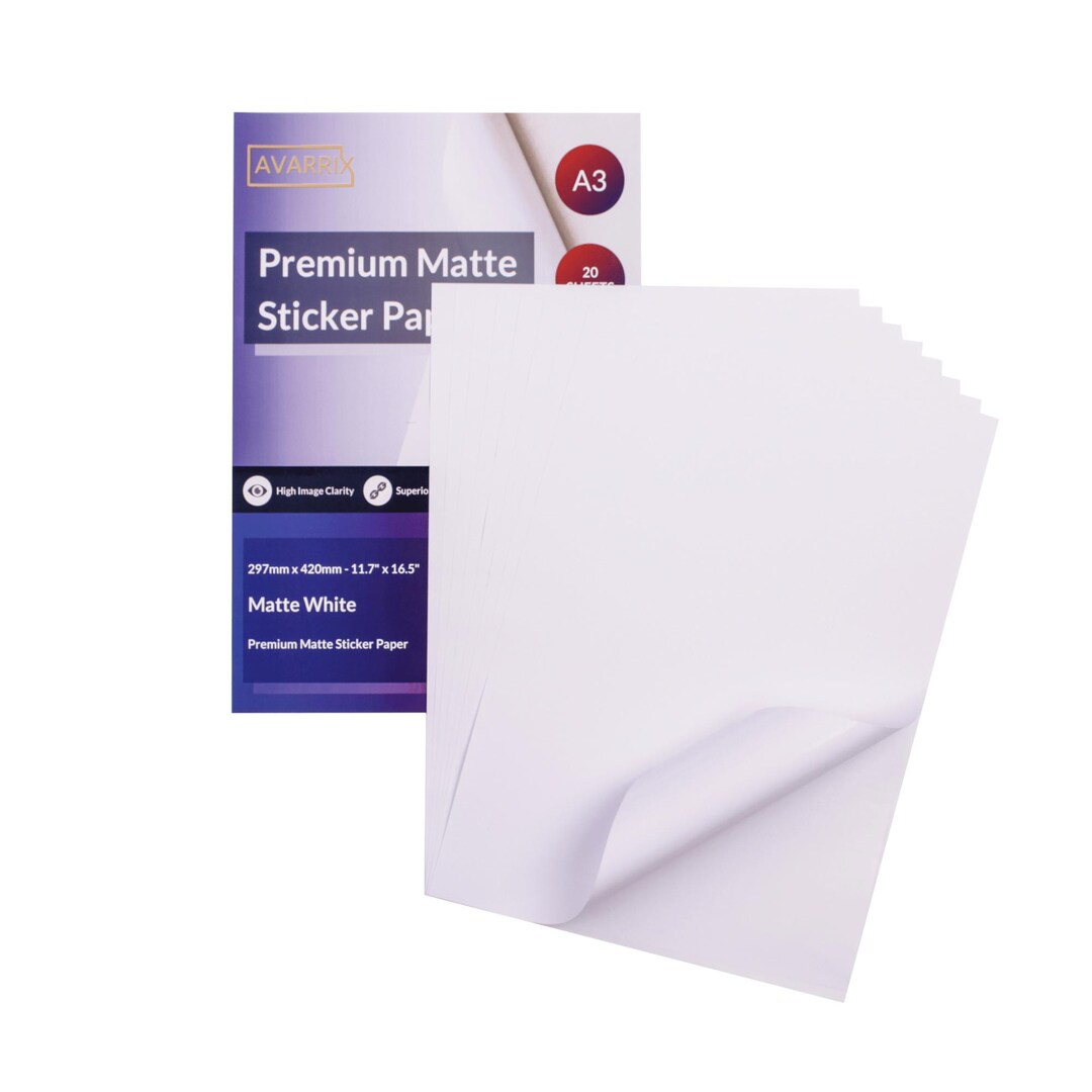 Avarrix Premium A3 Matte Sticker Paper - 20 Sheets - 100 Gsm - Etsy