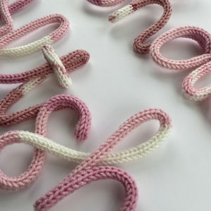 Knitted Wire Name Sign, Custom Wire Words, Name Sign for Nursery, Rope ...