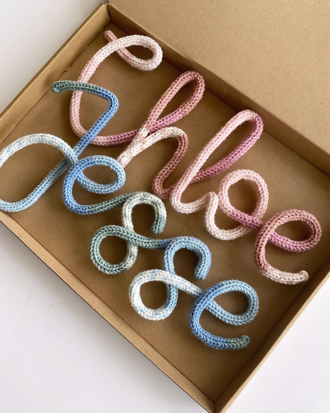 Knitted Wire Name Sign, Custom Wire Words, Name Sign for Nursery, Rope ...