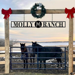 Custom Metal Ranch Entrance Sign, Personalized Farm Gate Decor, Western ...