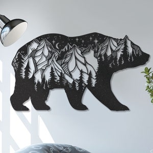 Bear Metal Wall Art, Bear Metal Art, Bear Metal Art, Metal Bear Decor ...
