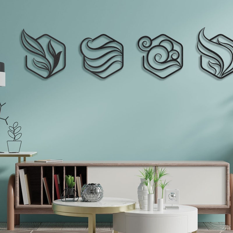 Four Elements Art Wood Wall Decor - Etsy