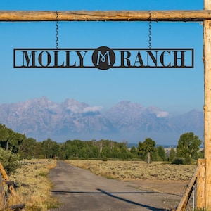 Custom Metal Ranch Entrance Sign, Personalized Farm Gate Decor, Western ...