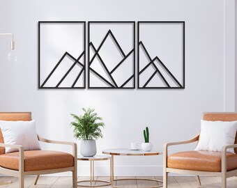 Metal Mountain Wall Art | Etsy