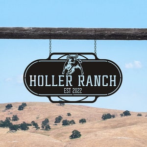 Personalized Metal Ranch Sign, Custom Farmhouse Decor - Etsy