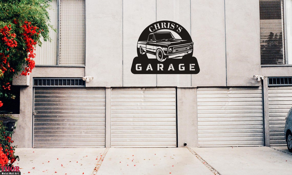 Personalized Garage Metal Sign, Custom Name, Dad's Gift - Etsy