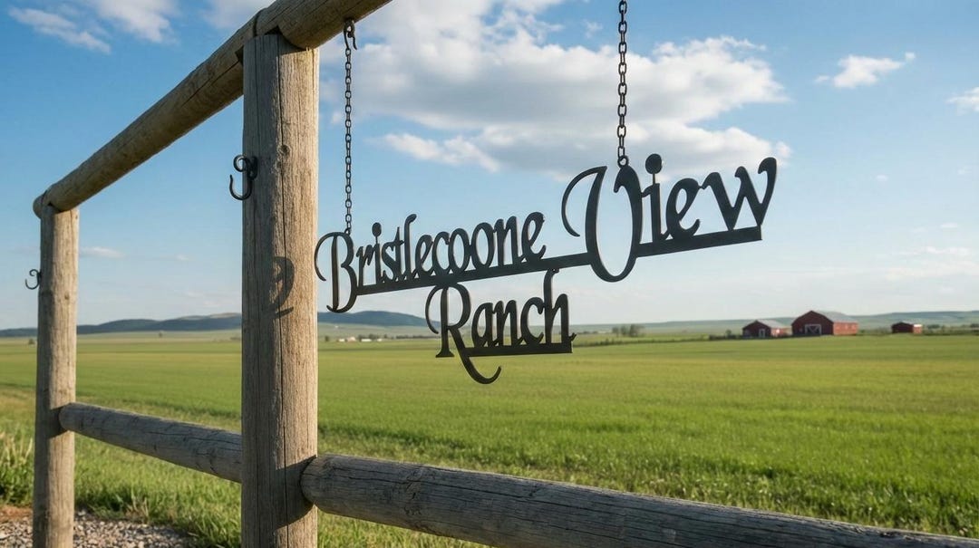 Custom Steel Ranch Sign, Personalized Farmhouse Entrance, Weatherproof ...