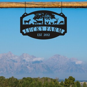 Personalized Metal Farm Sign, Ranch Gate Ornament, Barn Decor - Etsy