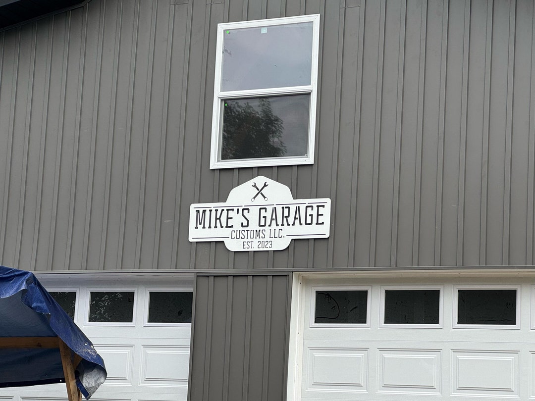 Personalized Metal Garage Sign: Custom Name, Aluminum, Weatherproof - Etsy
