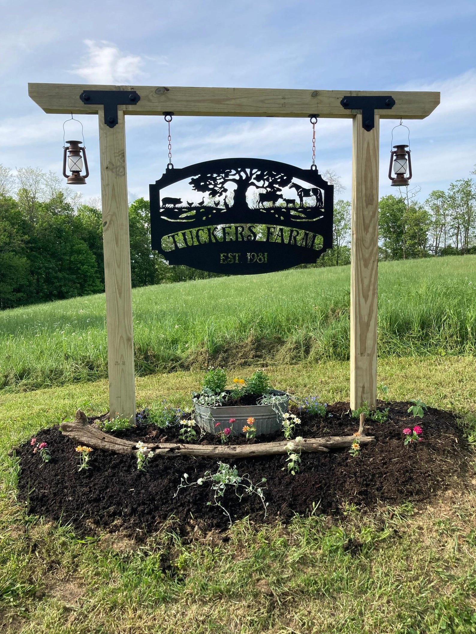 Personalized Metal Farm Sign, Ranch Gate Ornament, Barn Decor - Etsy