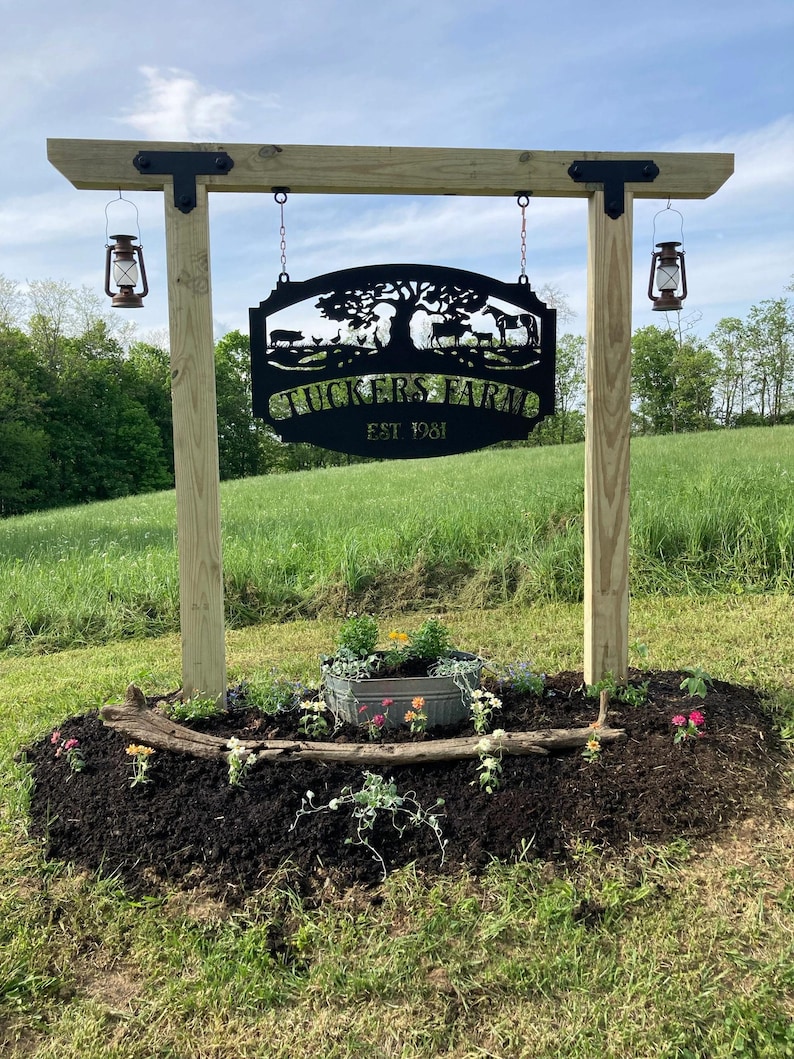 Personalized Metal Farm Sign, Ranch Gate Ornament, Barn Decor - Etsy