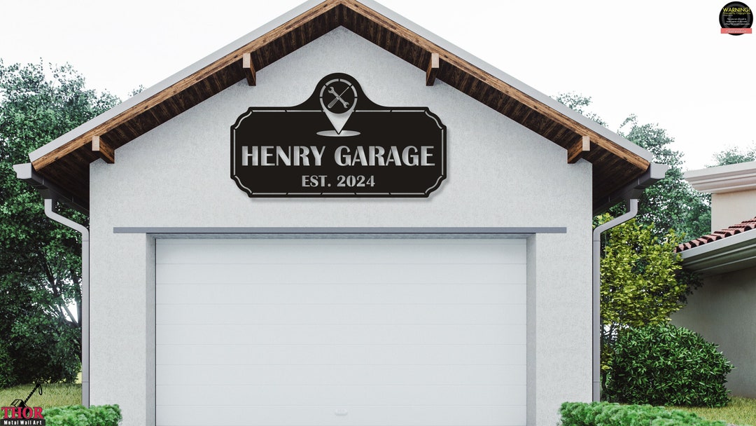 Garage Signs Custom, Large Garage Signs, Metal Garage Signs, Garage ...