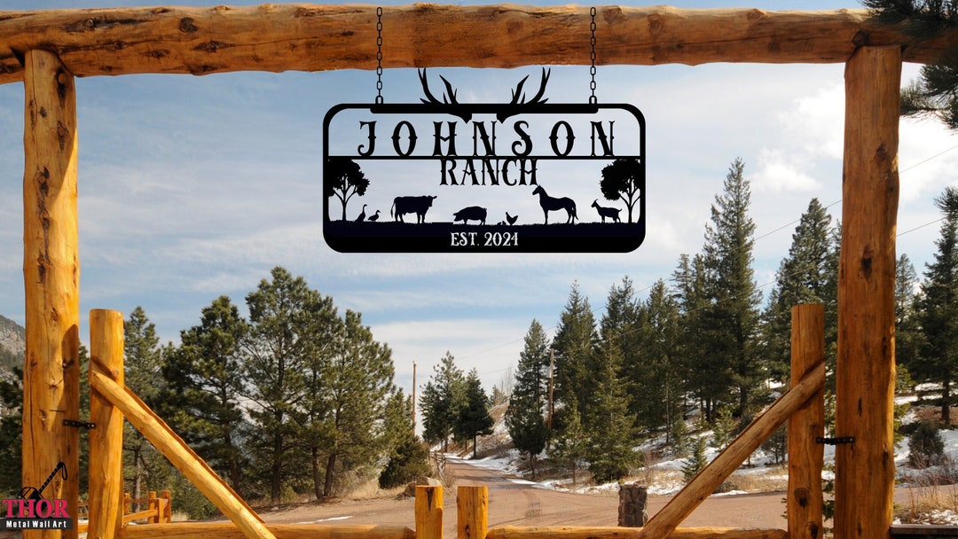 Custom Metal Ranch Sign: Personalized Farm Gate Decor - Etsy
