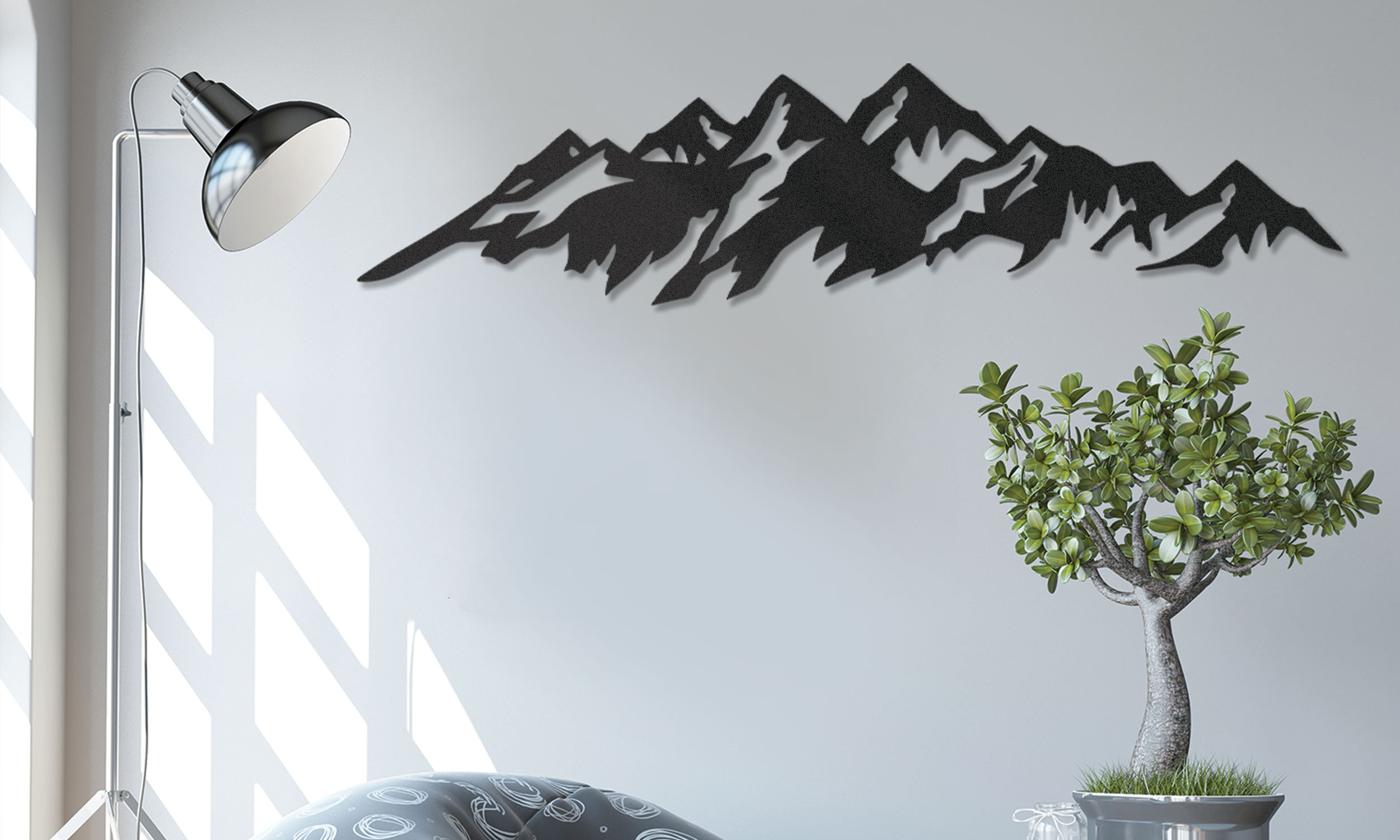 Wanddeko Berge Metall