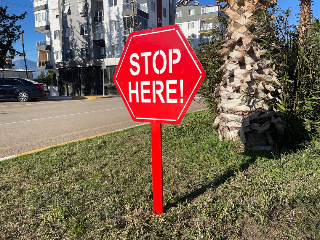 Buy Metal Stop Sign, Stop Sign Board, Stop Sign Shape, Wait Here Sign ...