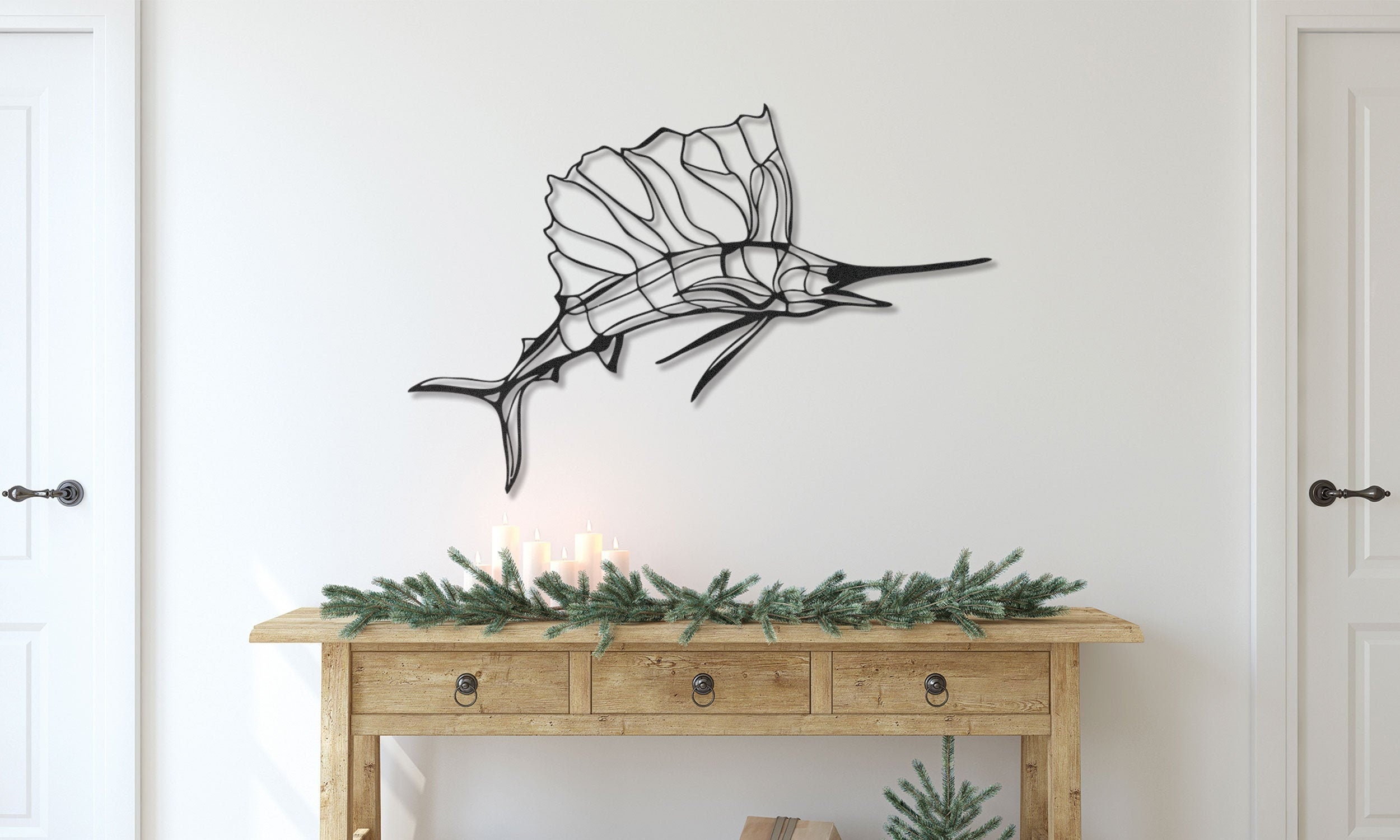 Swordfish Metal Wall Art: Lake House Decor (38.0"x25.0") - Etsy